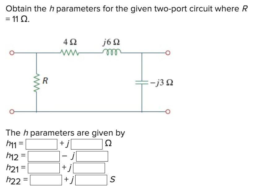 Solved Obtain the h parameters for the given two-port | Chegg.com