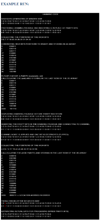 Solved THE HAMMING CODE TRANSMITTING FROM ONE IOCATION TO | Chegg.com