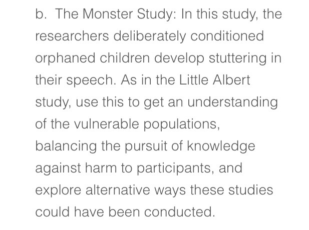 Solved The Monster Study: In this study, the researchers | Chegg.com