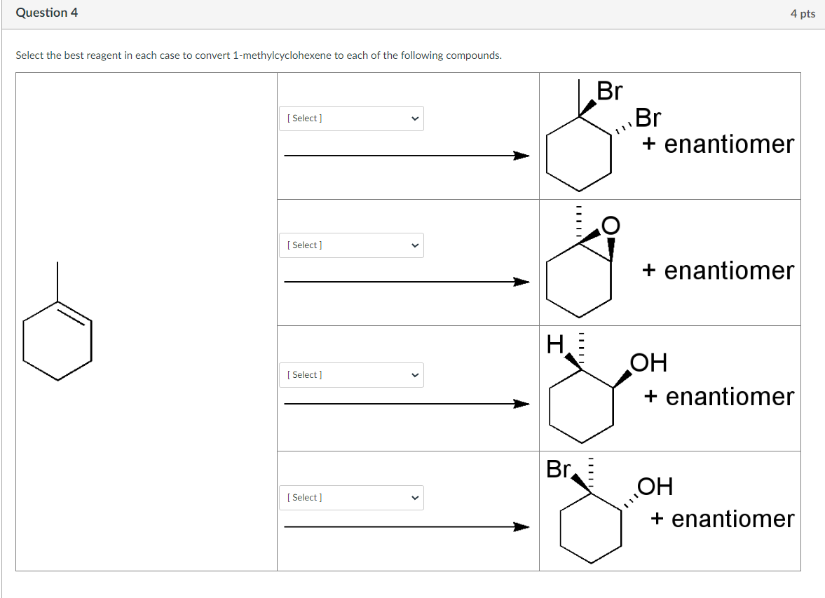 Solved Select the best reagent in each case to convert | Chegg.com