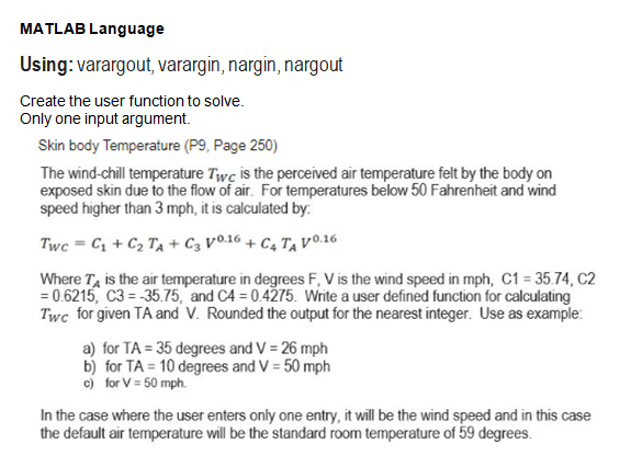 Solved Matlab Language Using Varargout Varargin Nargin