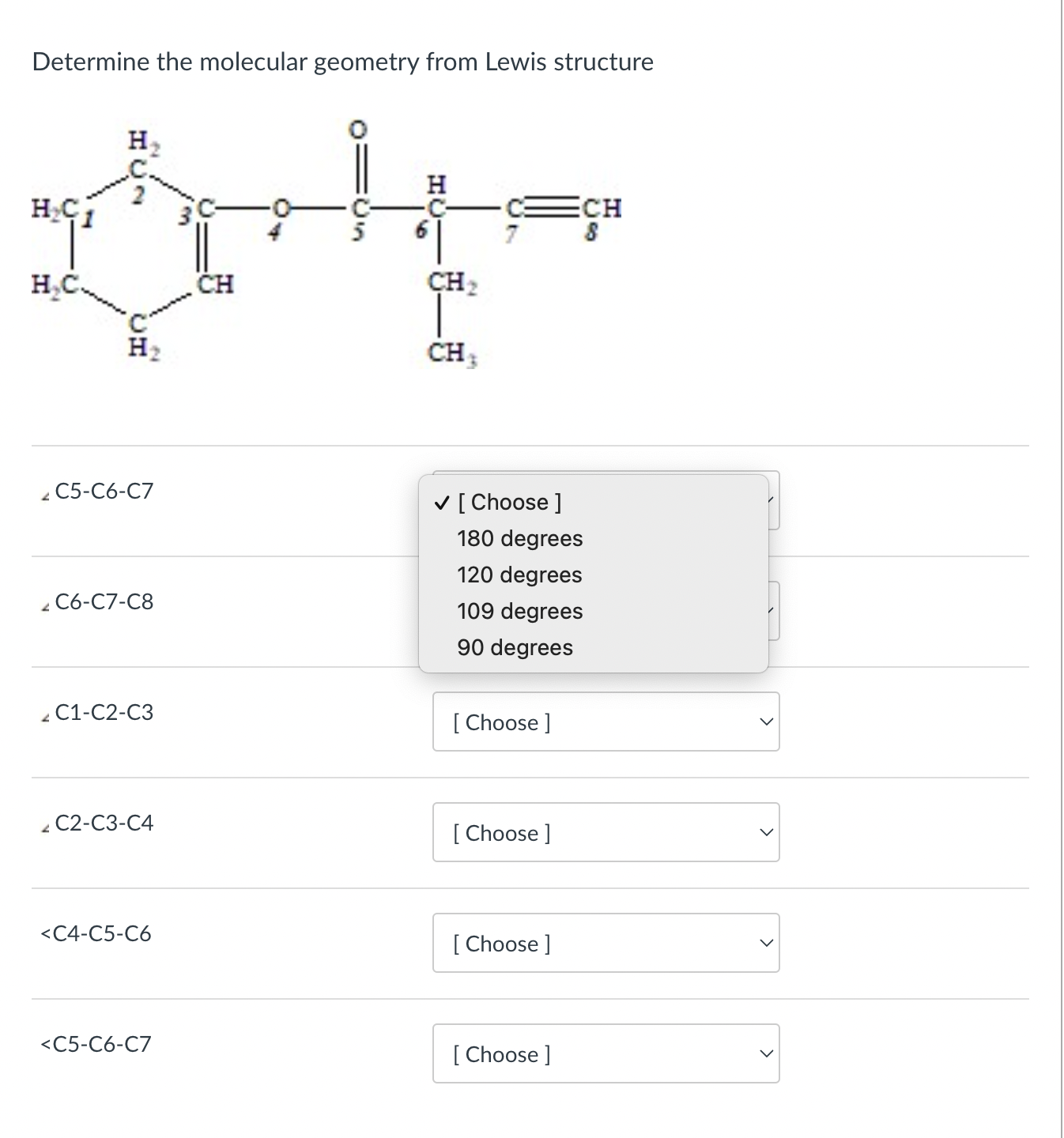 Solved Determine the molecular geometry from Lewis | Chegg.com