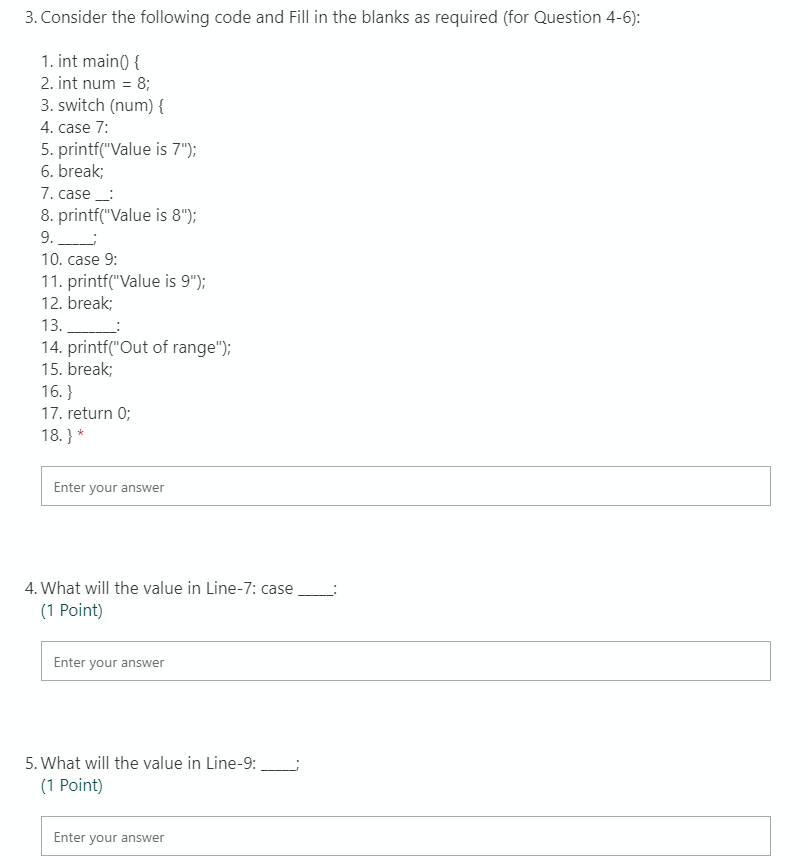 Solved C programming language. just fil in the gaps and | Chegg.com