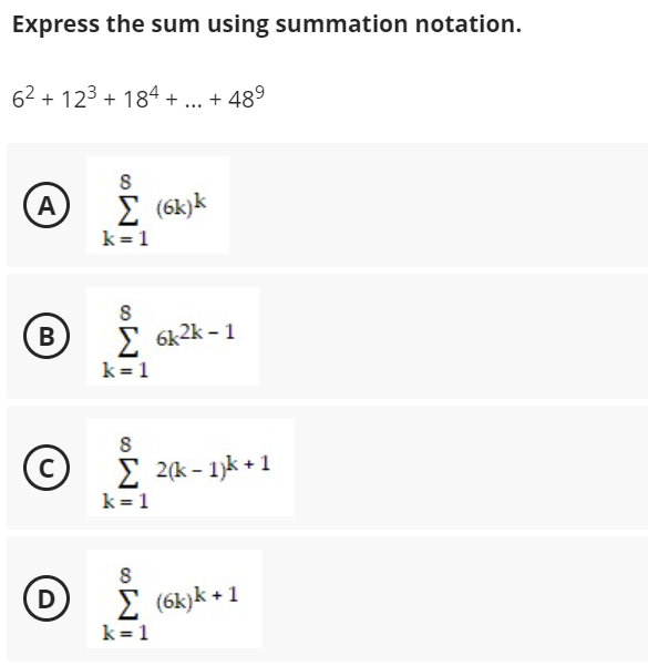 Solved Express The Sum Using Summation Notation 6636
