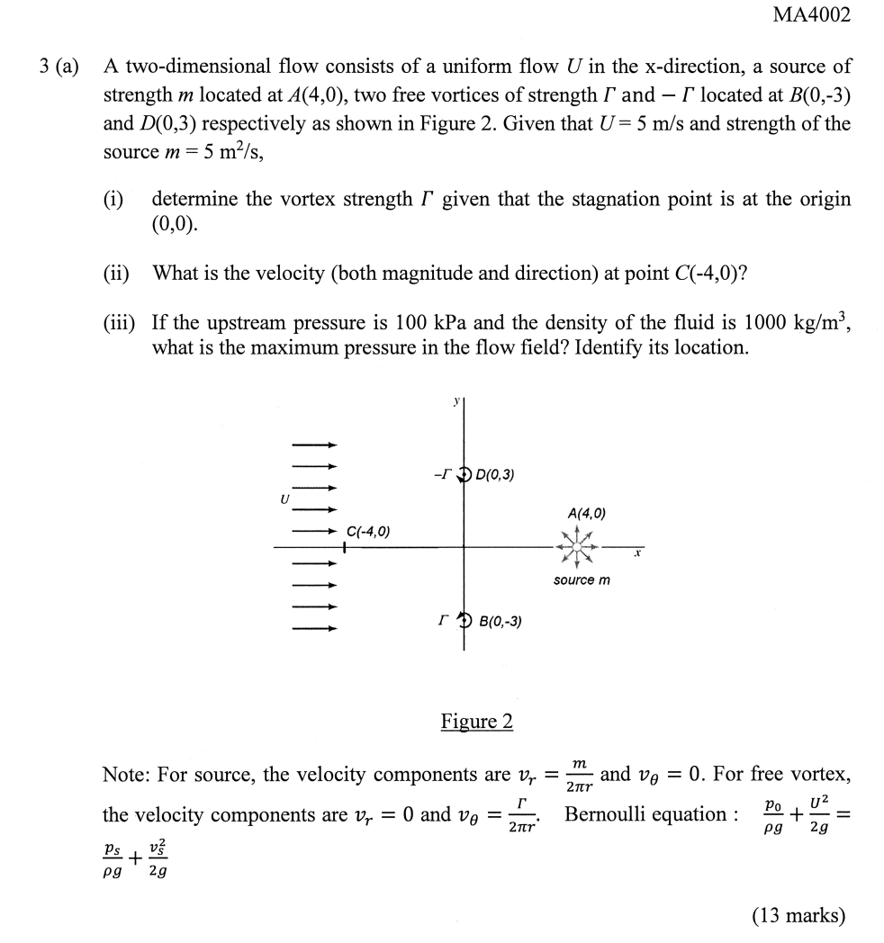 Solved 3 (a) A two-dimensional flow consists of a uniform | Chegg.com Solved 3 (a) A two-dimensional flow consists of a uniform | Chegg.com