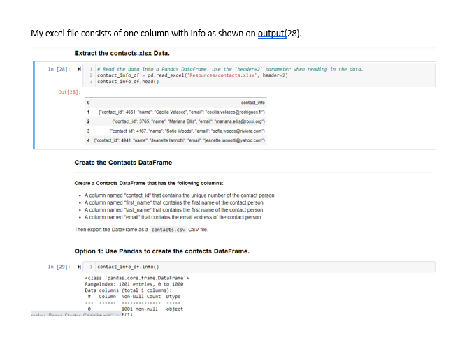 Solved please assist I failed to mention my excel file My | Chegg.com