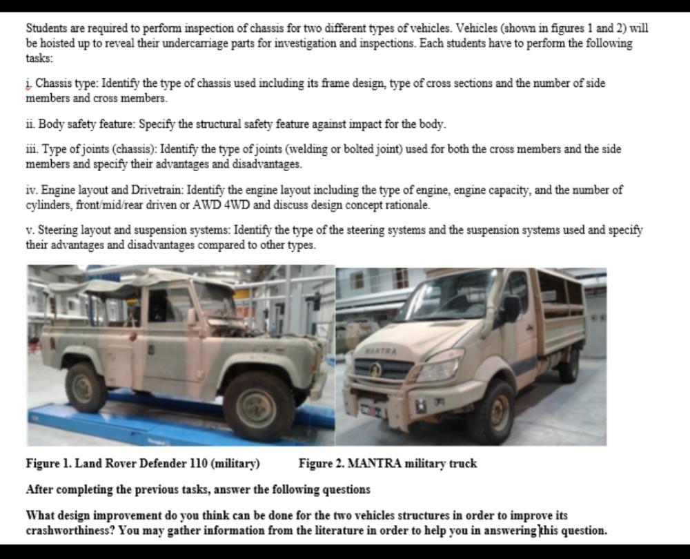 Students are required to perform inspection of | Chegg.com