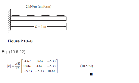 Solved Use the three-noded bar element and find the axial | Chegg.com