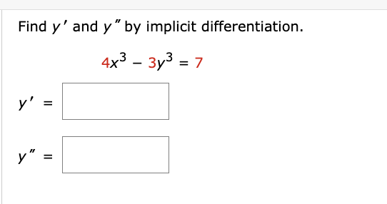 Solved Find y' ﻿and y'' ﻿by implicit | Chegg.com