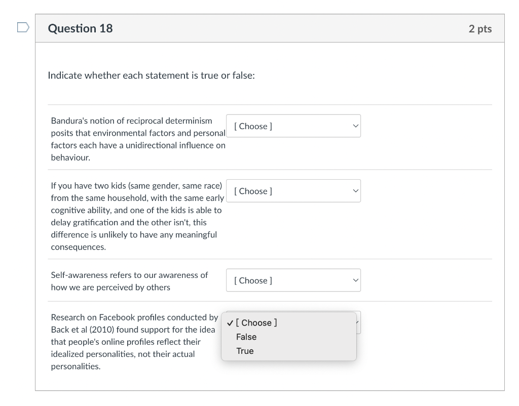 Solved Indicate whether each statement is true or false: | Chegg.com
