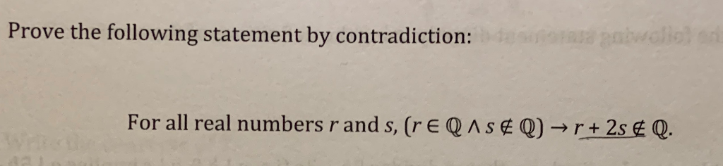 Solved Prove the following statement by contradiction: For | Chegg.com