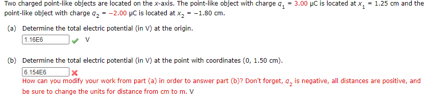 Solved Two charged point-like objects are located on the | Chegg.com
