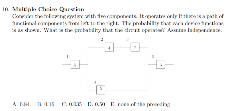 Solved 10. Multiple Choice Question Consider the following | Chegg.com