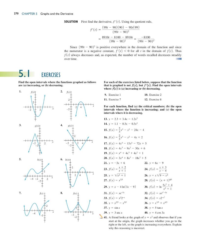 Solved 270 CHAPTER 5 Graphs and the Derivative SOLUTION | Chegg.com