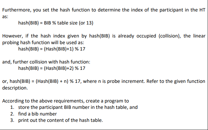 Solved PART 2 - Exercise 1 - Hashing sed on the example | Chegg.com Solved PART 2 - Exercise 1 - Hashing sed on the example | Chegg.com