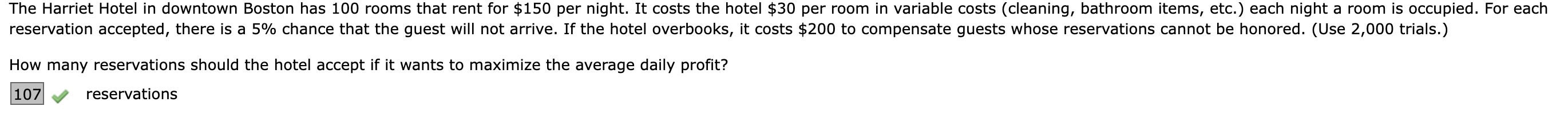 Solved How many reservations should the hotel accept if it | Chegg.com