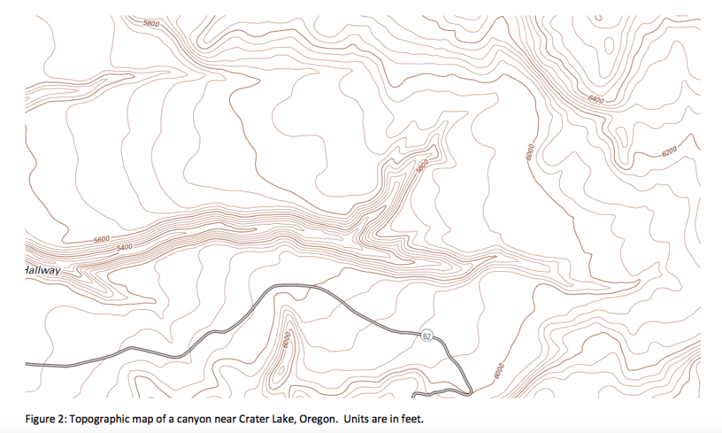 Solved In the center of the map lies a canyon. Using the | Chegg.com