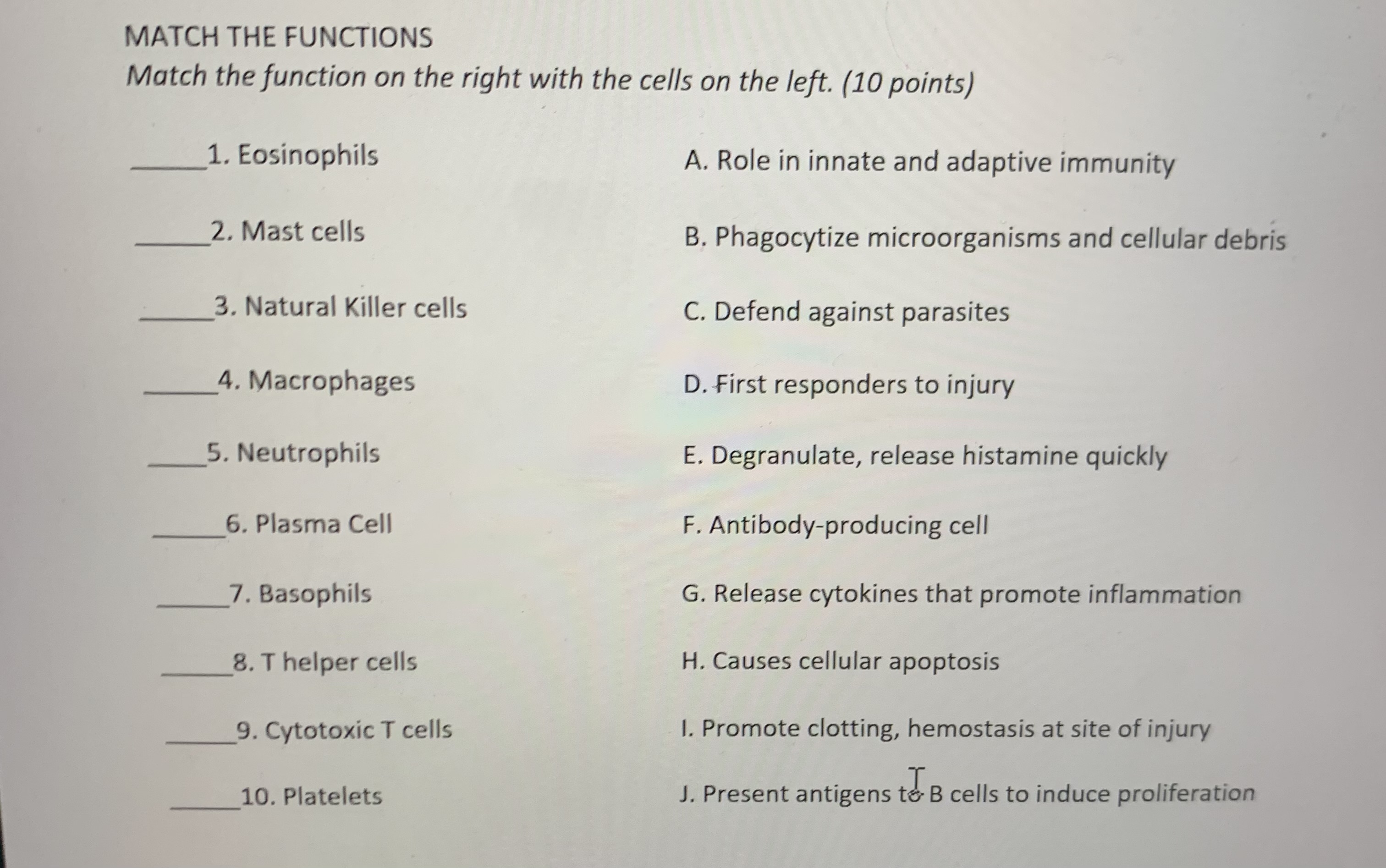 Solved MATCH THE FUNCTIONS Match the function on the right | Chegg.com