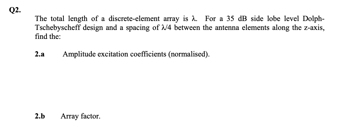 The total length of a discrete-element array is λ. | Chegg.com