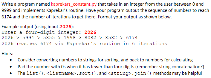 Solved 6174 is known as Kaprekar's Constant | Chegg.com