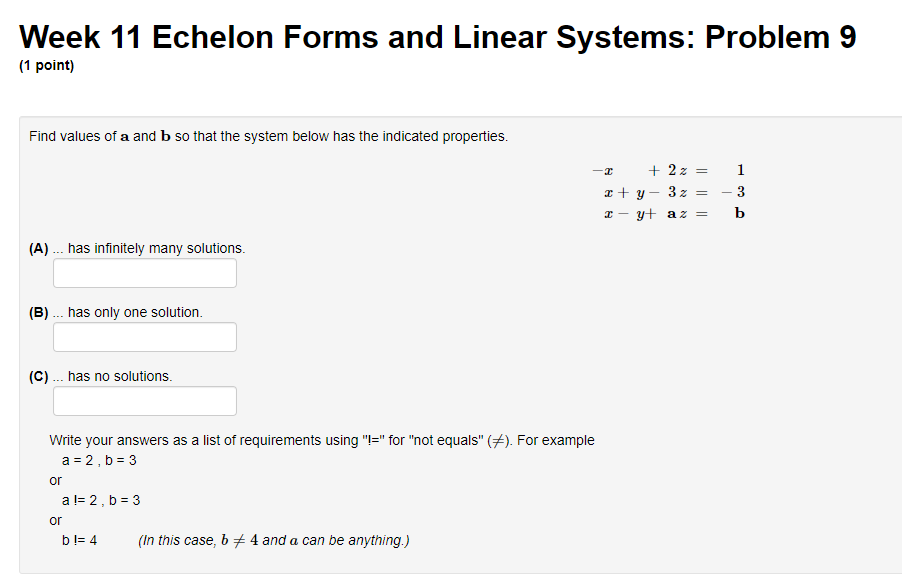 Solved Week 11 Echelon Forms and Linear Systems: Problem 9 | Chegg.com