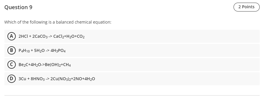 Solved Question 9 2 Points Which of the following is a | Chegg.com