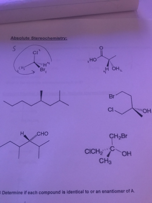 Solved Absolute Stereochemistry Cl но CH Br H OH Br Cl CHO | Chegg.com