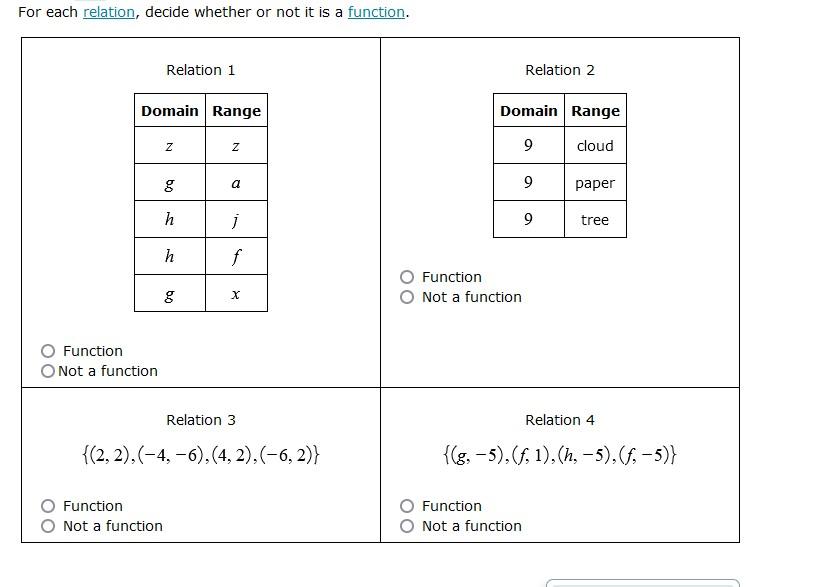 Solved For each relation, decide whether or not it is a | Chegg.com