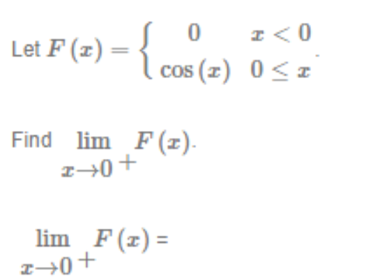 Solved Let F(x)={0cos(x)x