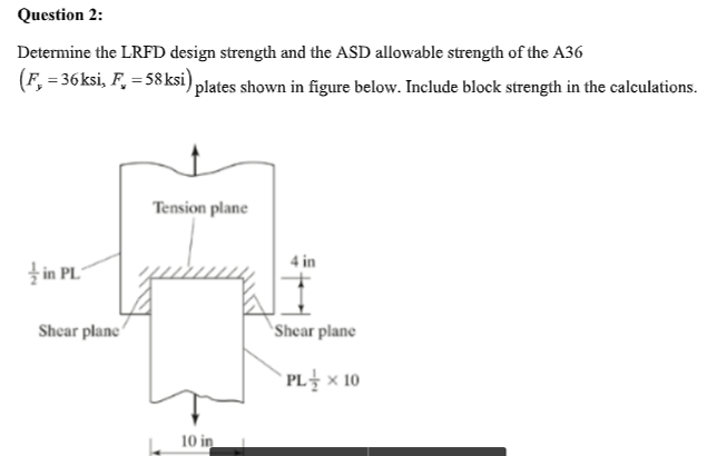 Solved Question 2:Determine the LRFD design strength and the | Chegg.com