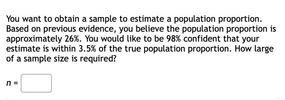 Solved You want to obtain a sample to estimate a population | Chegg.com