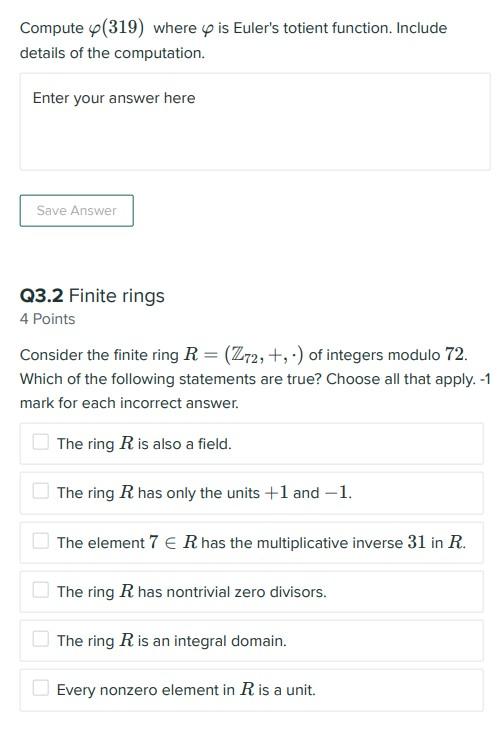 Solved Q3 Mathematical foundations of cryptography 15 Points | Chegg.com