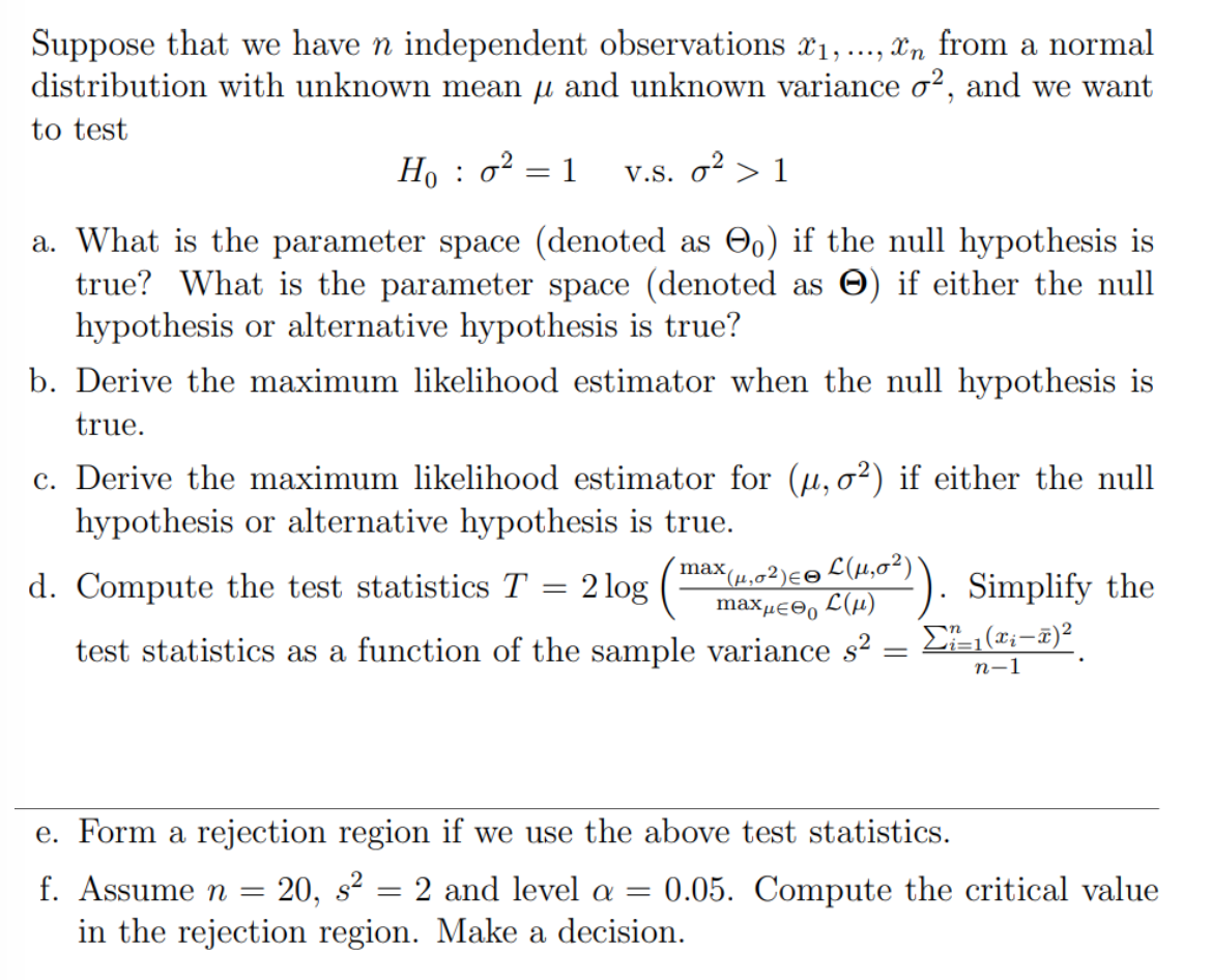 Solved Suppose that we have n independent observations x1, | Chegg.com