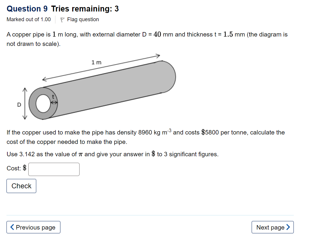 Solved Question 6 Tries remaining: 2 Flag question Marked | Chegg.com