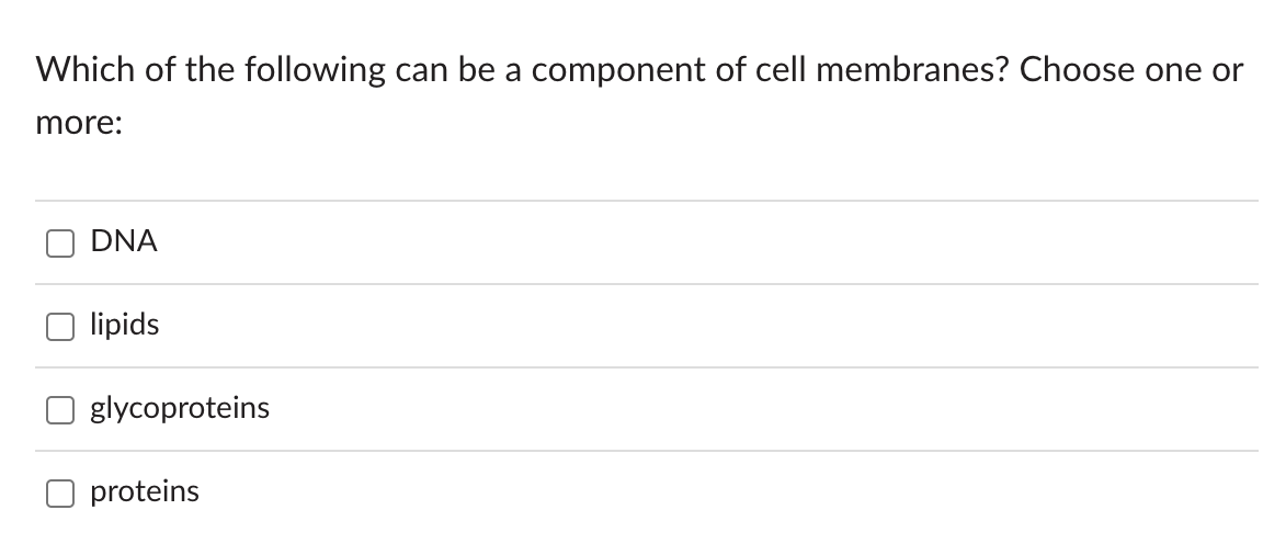 Solved Which of the following can be a component of cell | Chegg.com