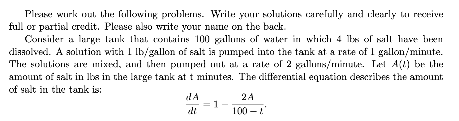 Solved a. What is the initial condition of this problem? b. | Chegg.com