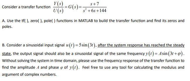 Solved Consider a transfer function | Chegg.com