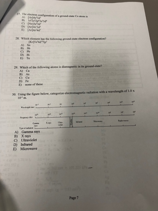 Solved 27. The electron configuration of a ground-state Co | Chegg.com