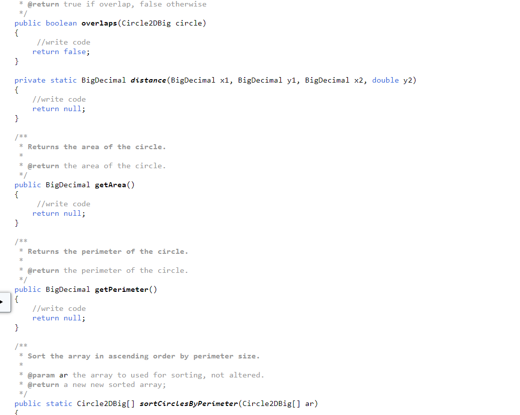 Solved @return true if overlap, false otherwise**?public | Chegg.com