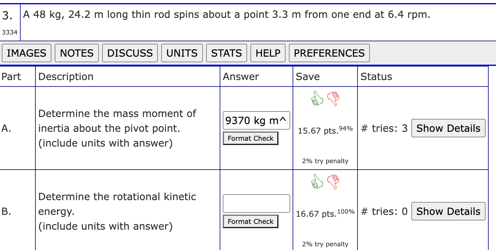 Solved A 48kg,24.2m ﻿long thin rod spins about a point 3.3m | Chegg.com