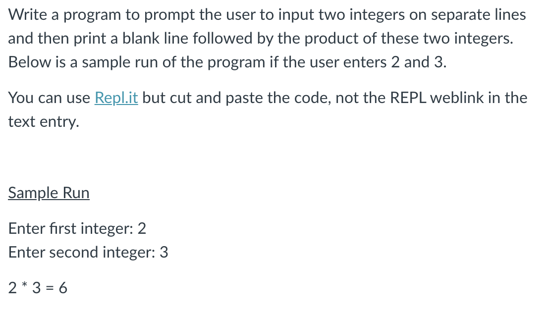 Solved Write a program to prompt the user to input two | Chegg.com