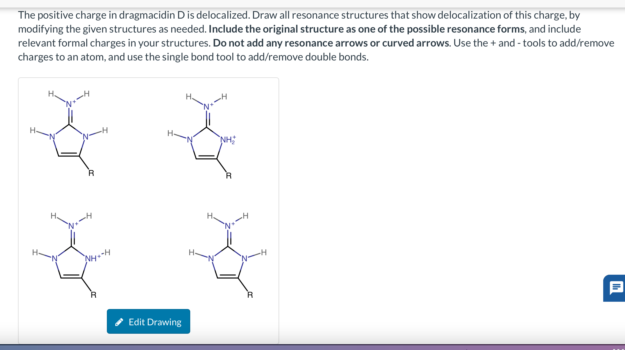 Solved The positive charge in dragmacidin D ﻿is delocalized. | Chegg.com