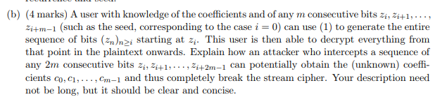 Problem 1 - Linear Feedback Shift Register Key | Chegg.com