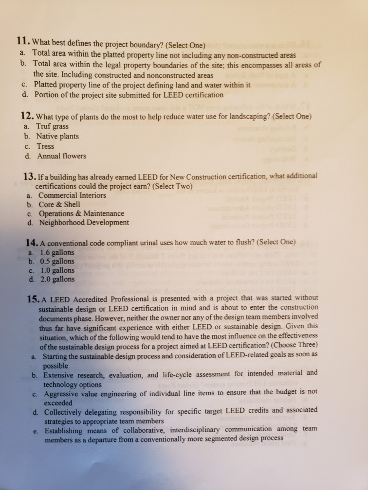 Solved 11. What best defines the project boundary? (Select | Chegg.com