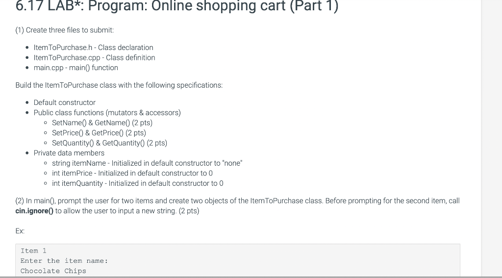 Solved Ex: Item 1 Enter the item name: Chocolate | Chegg.com