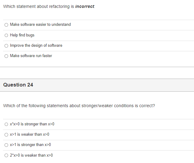 Solved Which Statement About Refactoring Is Incorrect Make
