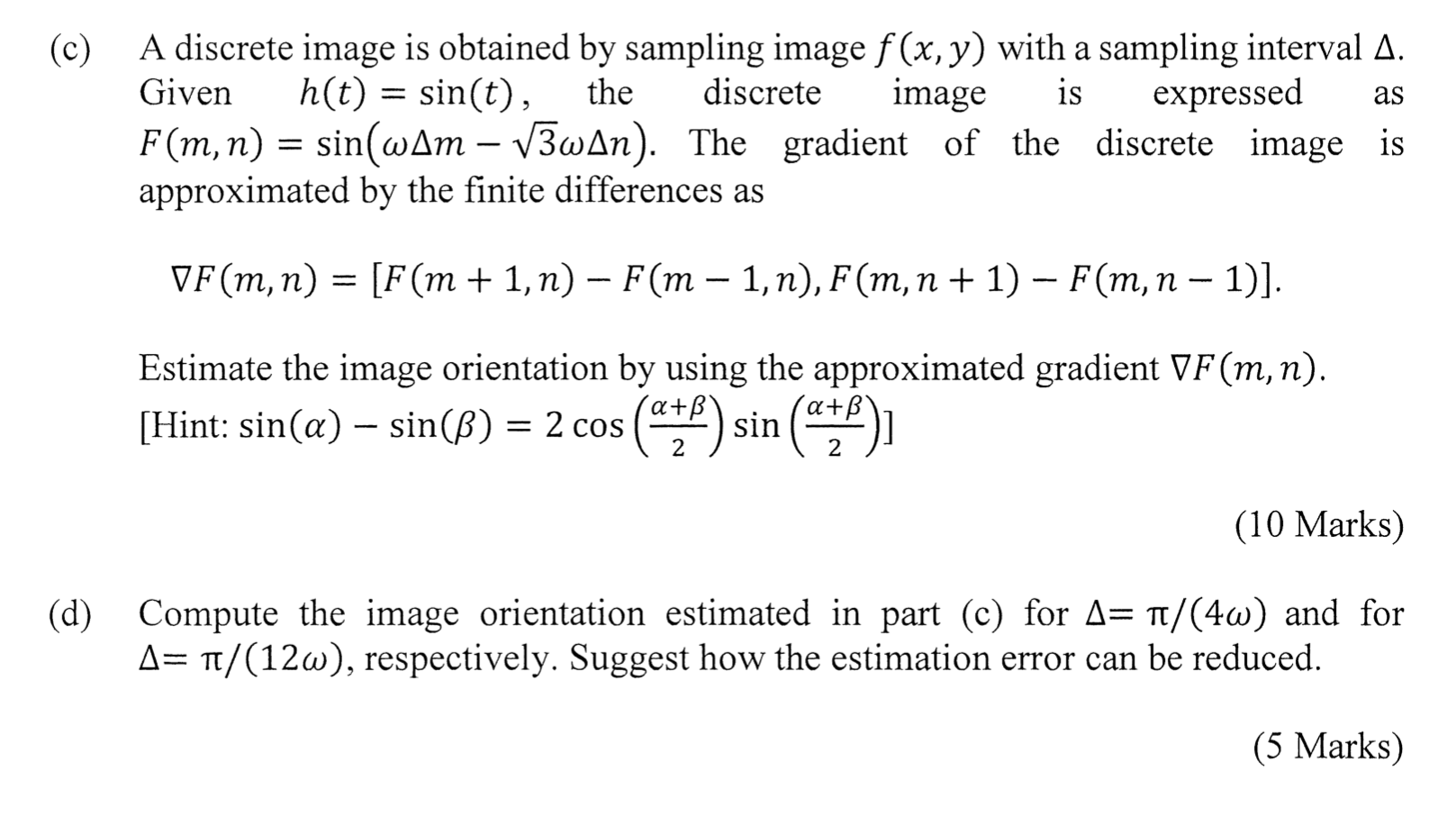 4. An image is called oriented pattern if its gray | Chegg.com