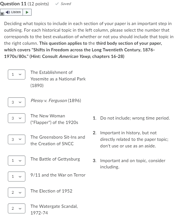 Deciding what topics to include in each section of | Chegg.com