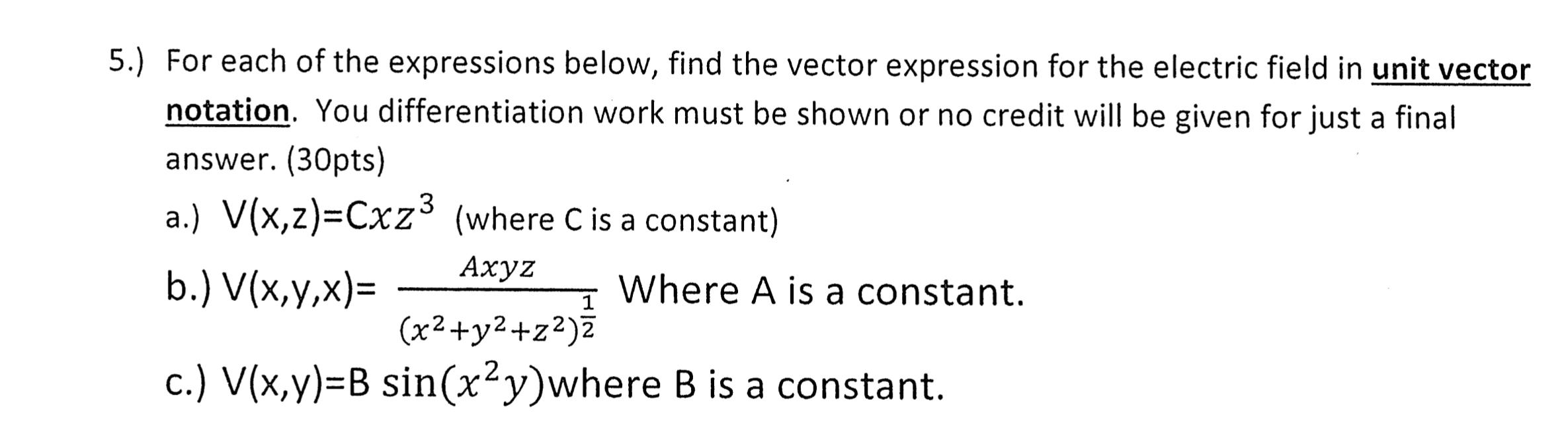 Solved 5.) For each of the expressions below, find the | Chegg.com