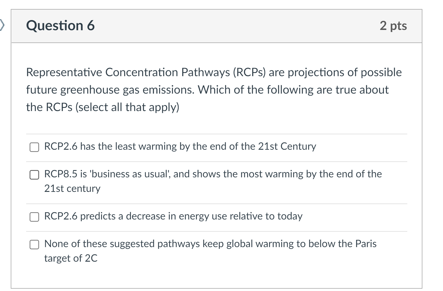 Solved Representative Concentration Pathways (RCPs) are | Chegg.com